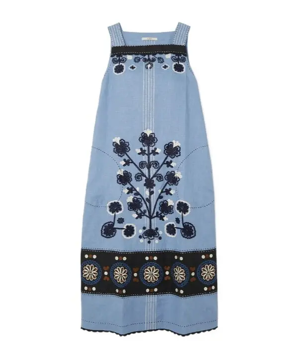 Vita Kin Ulya Embroidered Linen Midi Dress
