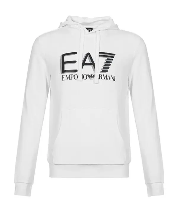 Emporio Armani Logo Hooded Sweater - White