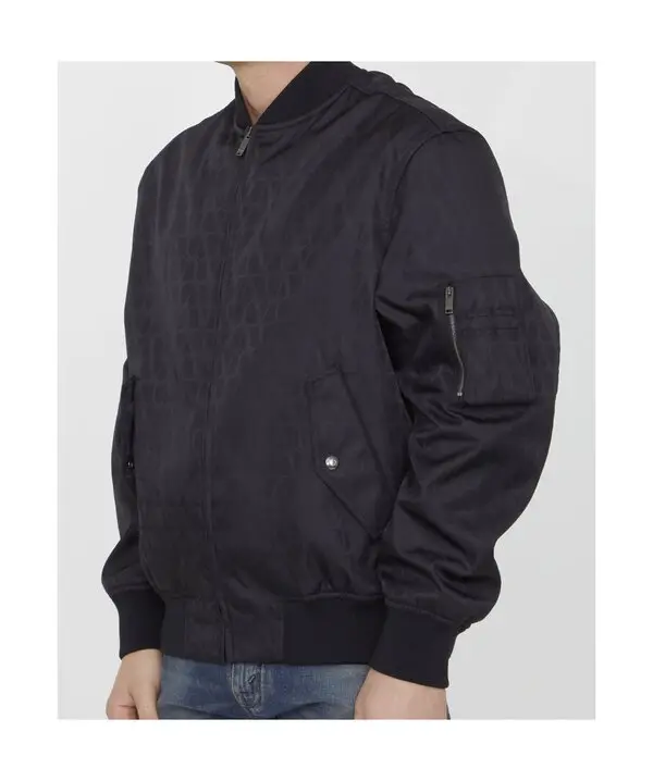 Valentino Garavani Toile Iconographe Jacquard Zip-up Bomber Jacket