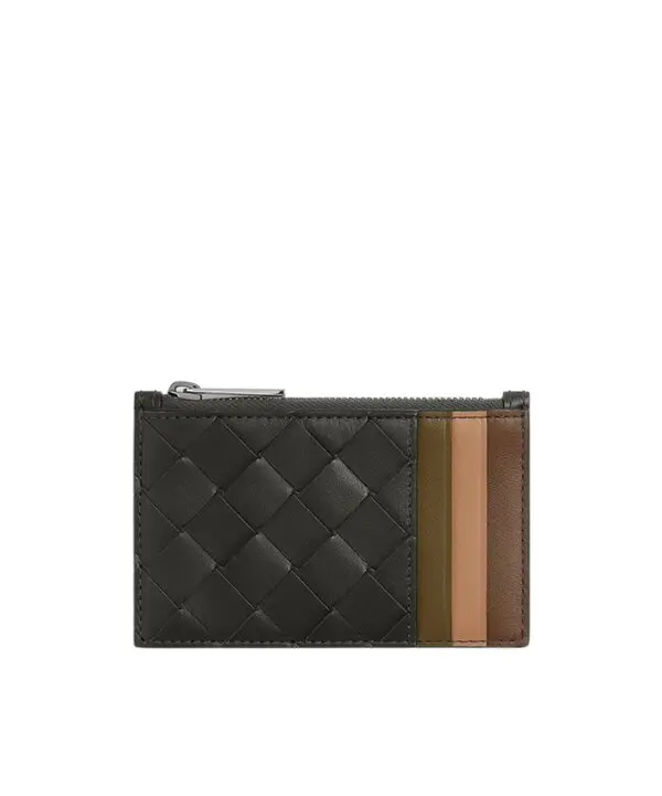 Bottega Veneta Intrecciato Zipped Card Case - Green