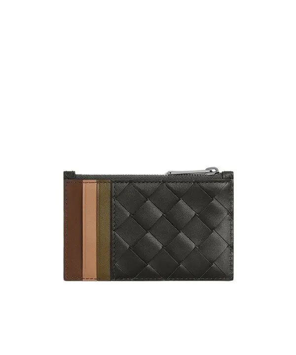Bottega Veneta Intrecciato Zipped Card Case - Green