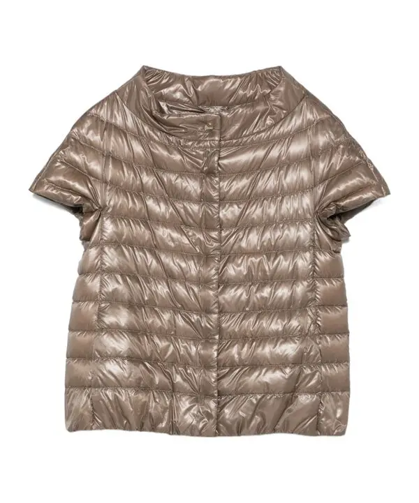 Herno Quilted Short Sleeves Down Jacket - Brown