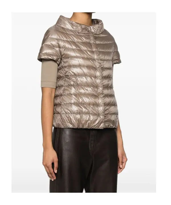 Herno Quilted Short Sleeves Down Jacket - Brown