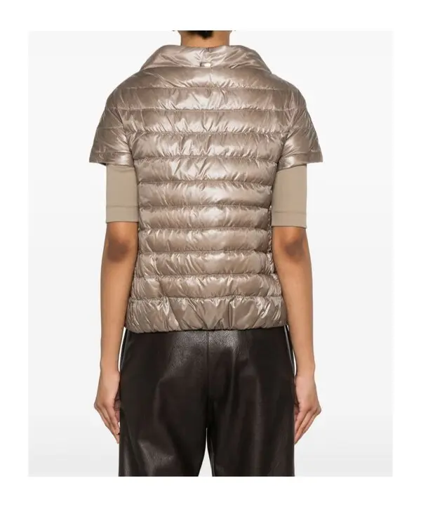 Herno Quilted Short Sleeves Down Jacket - Brown