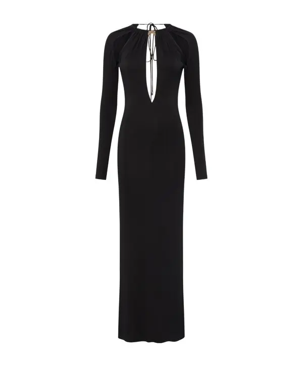 MARINE SERRE Draped Keyhole Maxi Dress