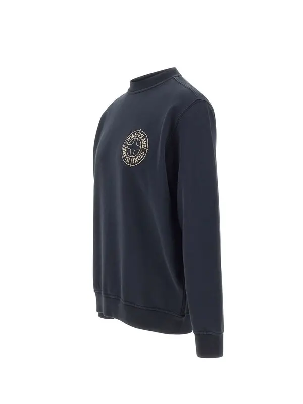Stone Island Logo Printed Crewneck Sweatshirt
