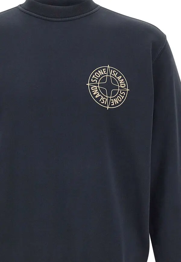 Stone Island Logo Printed Crewneck Sweatshirt