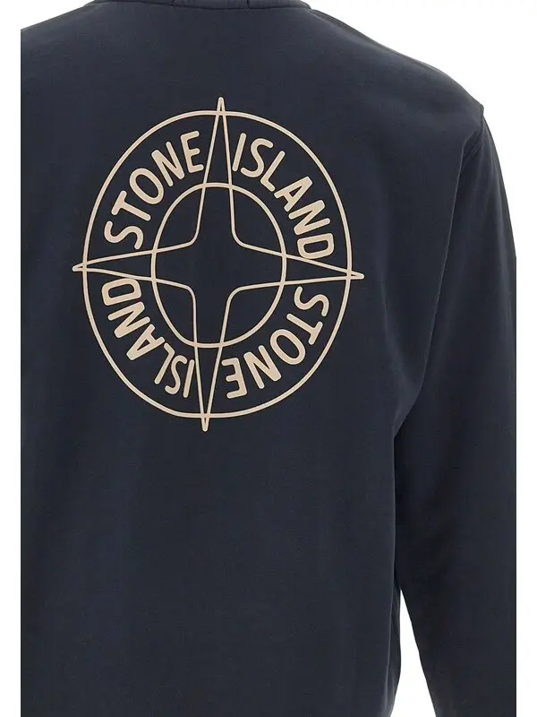 Stone Island Logo Printed Crewneck Sweatshirt