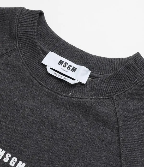 MSGM Cotton Crewneck Sweatshirt With Embroidered Logo