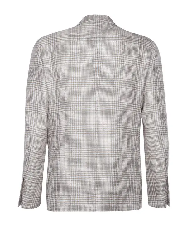 LARDINI Checked Single-breasted Tailored Blazer - Gray