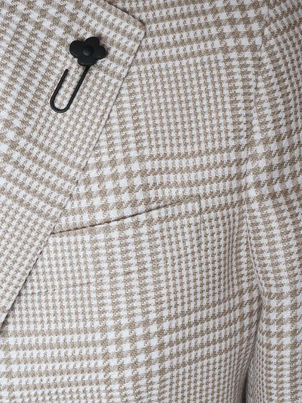 LARDINI Checked Single-breasted Tailored Blazer - Gray