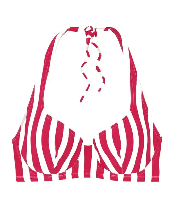 ERES Samba Corazon Striped Bikini Top - Red