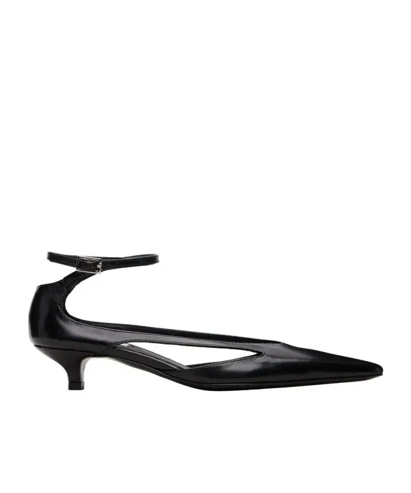 TOTEME Leather Kitten Heels With Ankle Strap