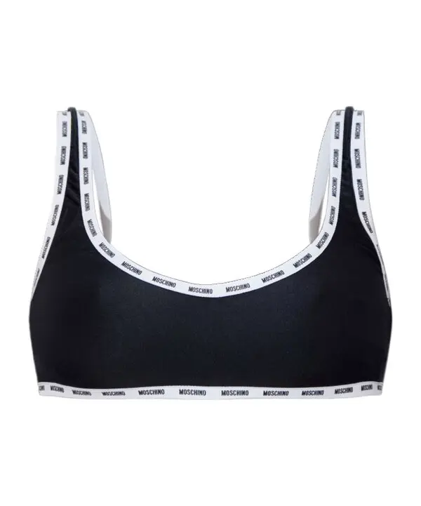 Moschino Trim Bikini Top - Black