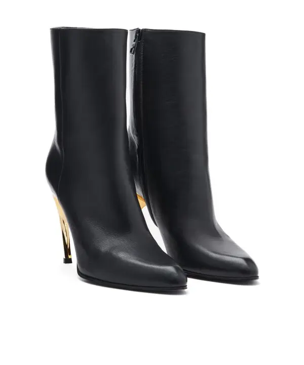 Alexander McQueen Pointed Toe Zip Up Heeled Boots