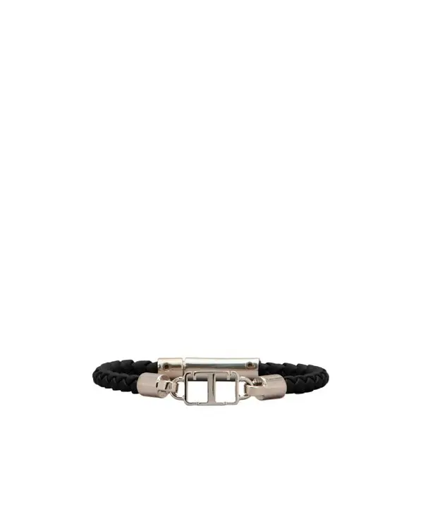 TOD'S Logo Plaque Braided Bracelet - Black
