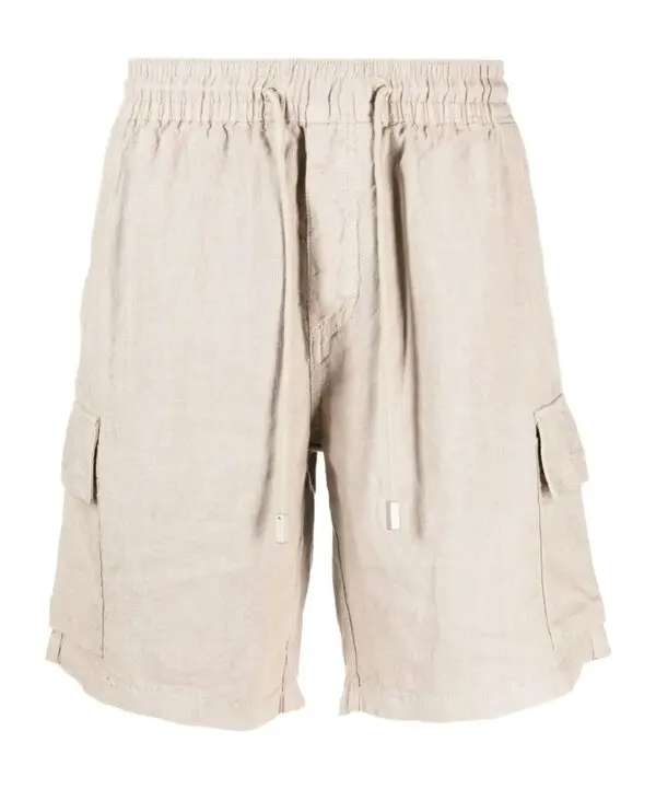 Vilebrequin Linen Logo Patch Shorts - Nude