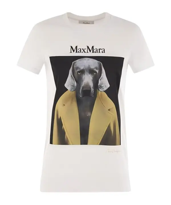 Max Mara Graphic Print Crewneck T-shirt - White