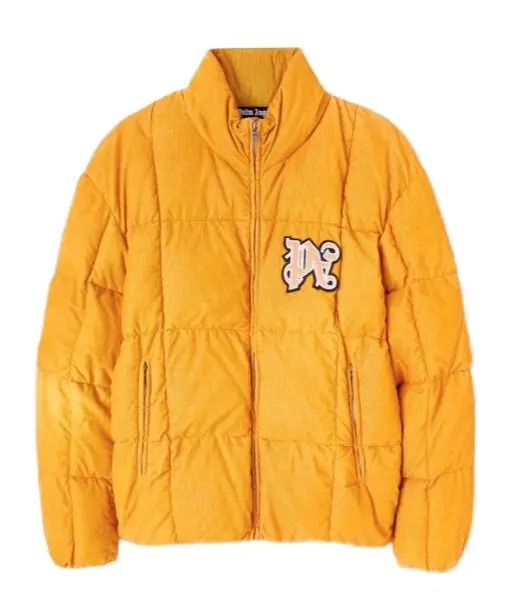 Palm Angels Zip-up High Neck Puffer Jacket - Light Orange