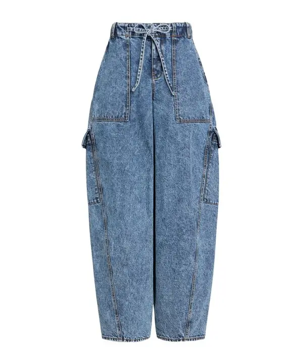 Alaïa Cargo Denim Jeans - Snow Blue