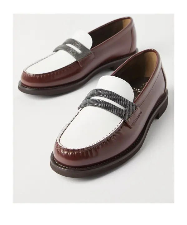 Brunello Cucinelli Round Toe Penny Loafers