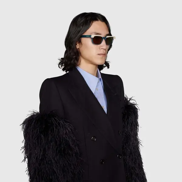Gucci Rectangular Frame Sunglasses - Gray