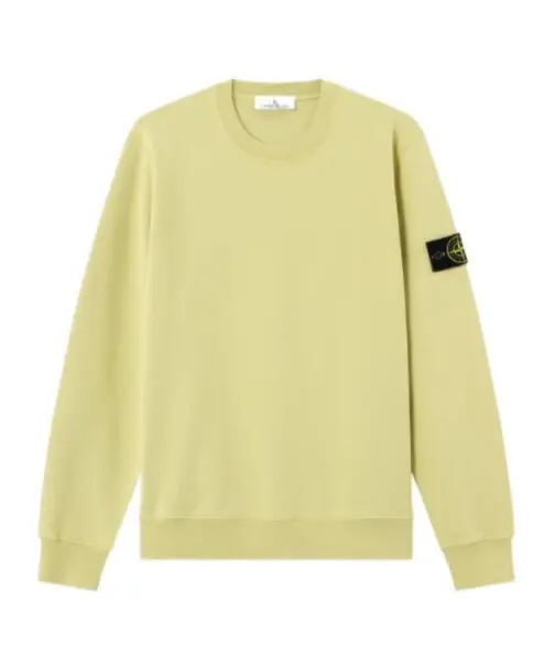 Stone Island Crewneck Sweatshirt With Elasticated Cuffs - Fern