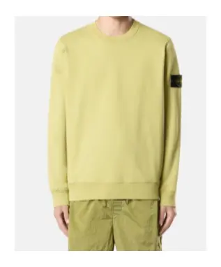 Stone Island Crewneck Sweatshirt With Elasticated Cuffs - Fern