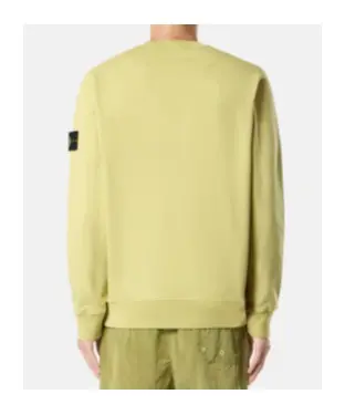 Stone Island Crewneck Sweatshirt With Elasticated Cuffs - Fern