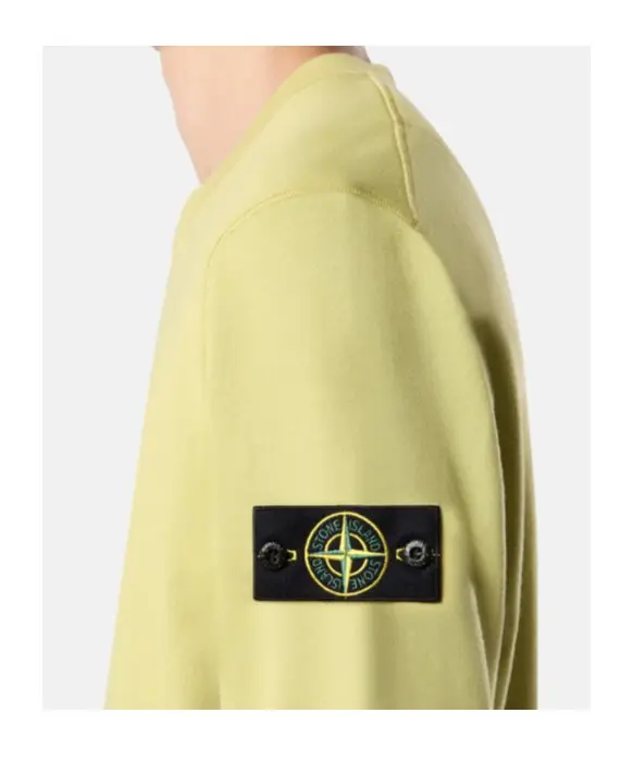Stone Island Crewneck Sweatshirt With Elasticated Cuffs - Fern