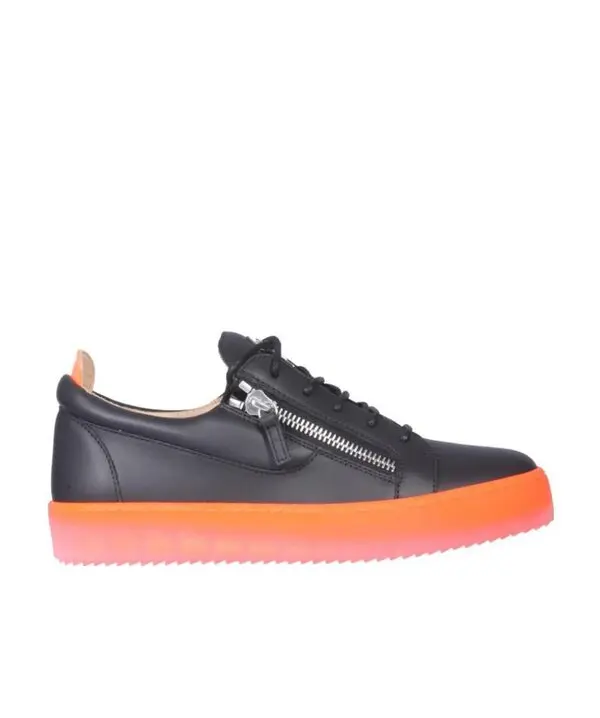 GIUSEPPE ZANOTTI Frankie Lace-up Sneakers With Side Zipper - Black
