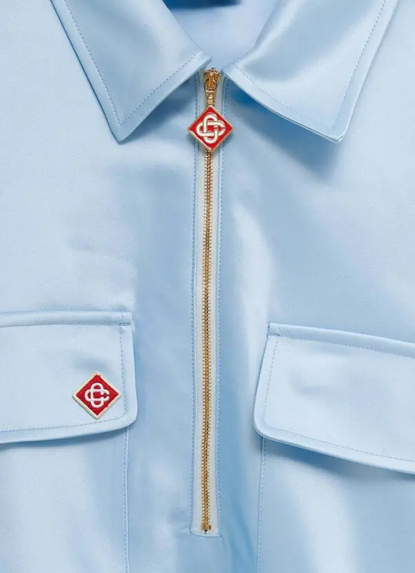 Casablanca Satin Zip-up Shirt