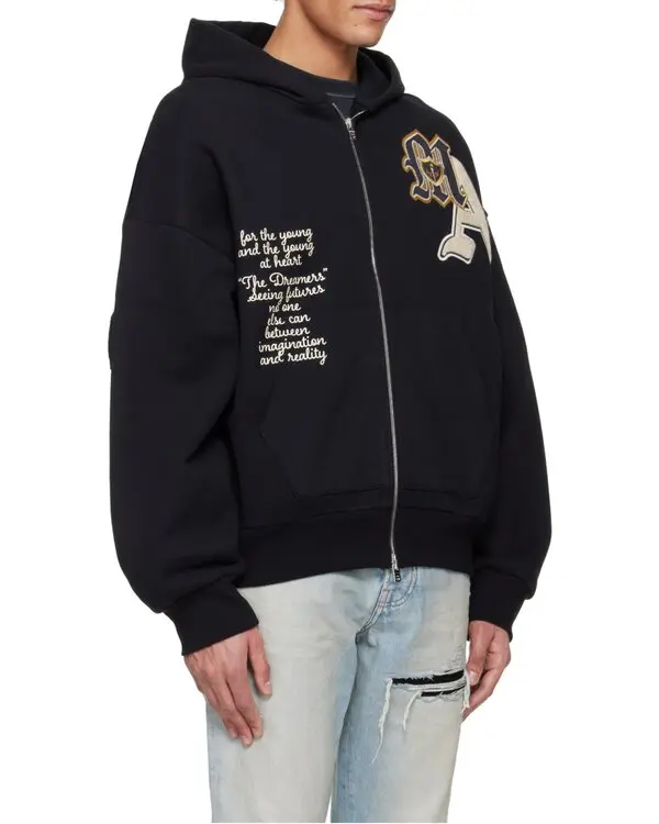 Amiri Logo Patch Zip-up Hoodie