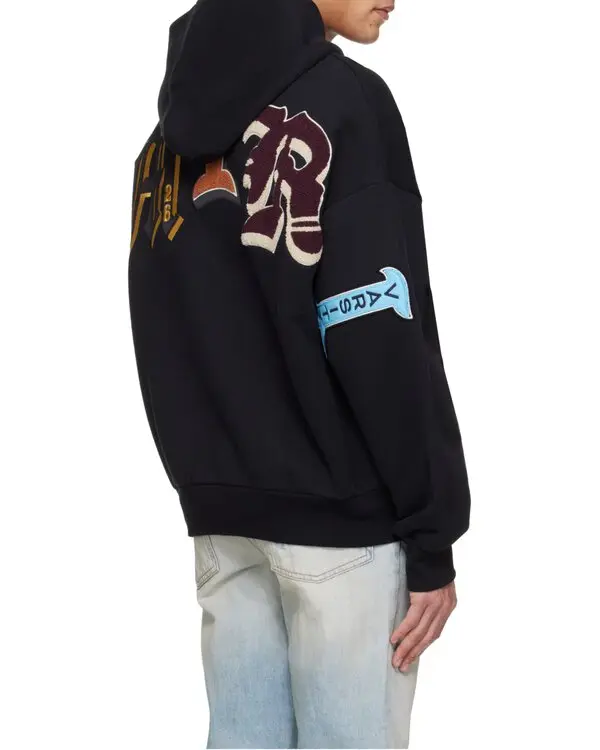Amiri Logo Patch Zip-up Hoodie