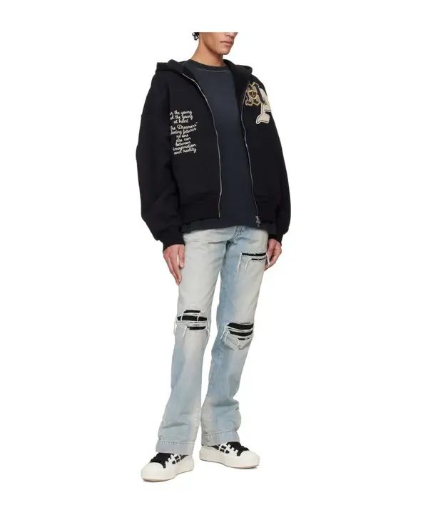 Amiri Logo Patch Zip-up Hoodie