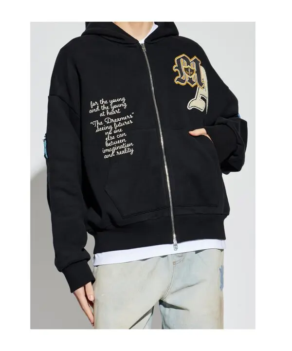 Amiri Logo Patch Zip-up Hoodie