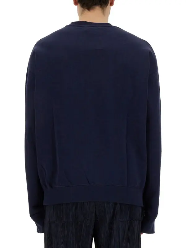 FAMILY FIRST Crew Neck Sweatshirt With Heart Embroidery