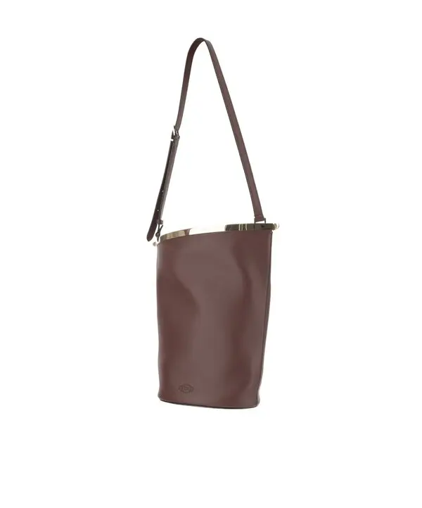 TOD'S Logo Embossed Bucket Bag - Red