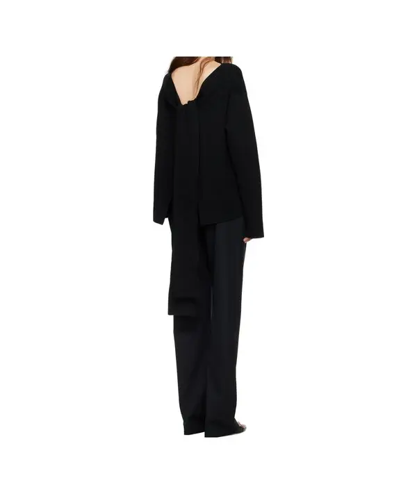 ST. AGNI Scarf Detail" Sweater - Black