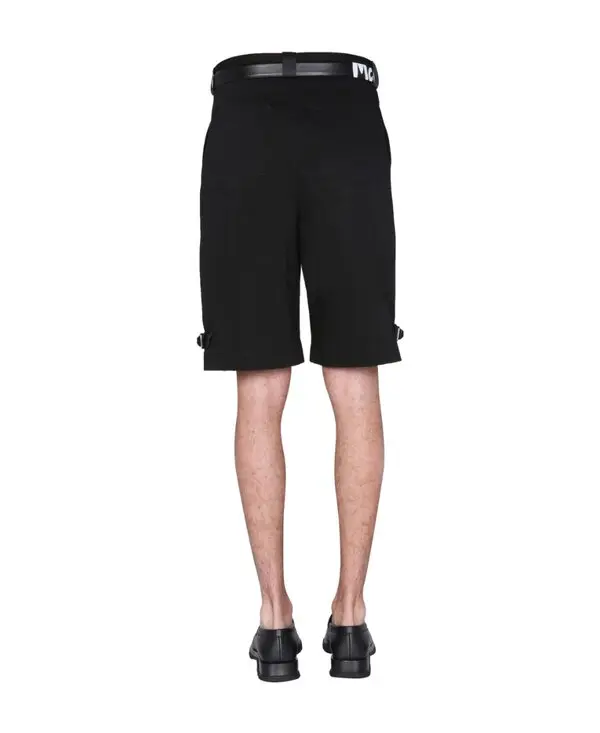 Alexander McQueen Wide Leg Knee Length Shorts With Belt Detail