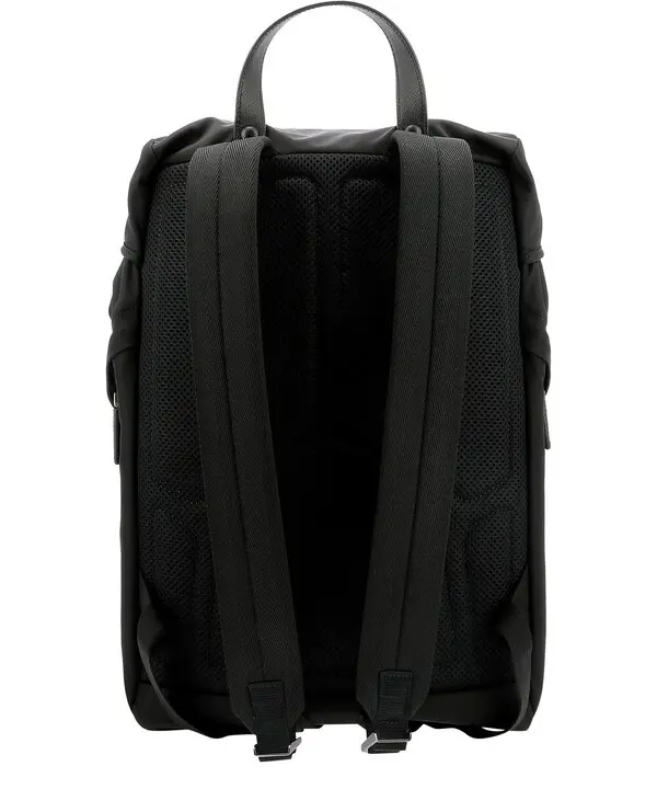 Prada Re-nylon Logo Plaque Buckled Backpack - Black