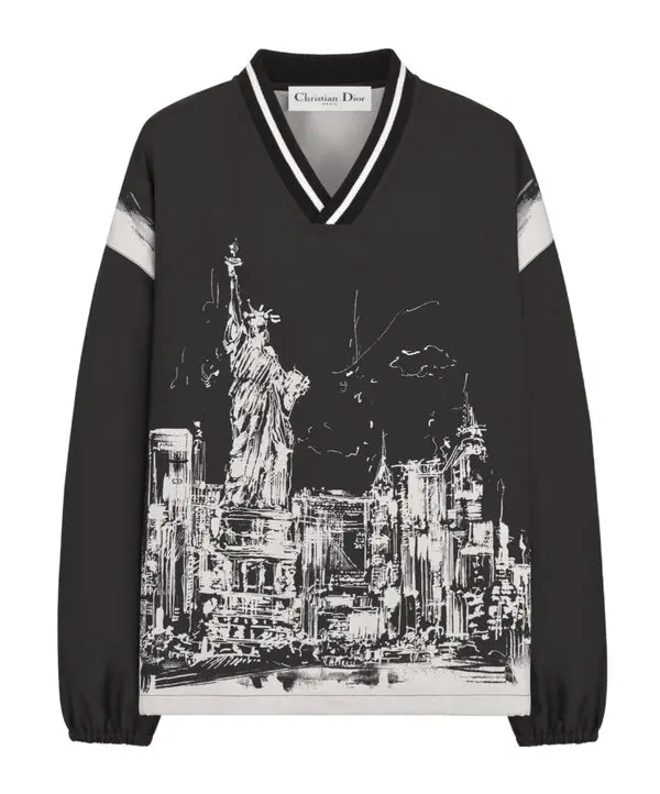 Dior Pullover Anorak With V-neck And Drawstring Hem - Black