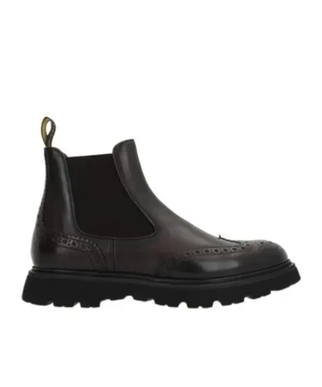 DOUCAL'S Triumph Chelsea Boots With Brogue Detailing - Black
