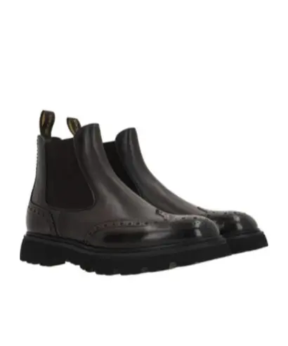 DOUCAL'S Triumph Chelsea Boots With Brogue Detailing - Black