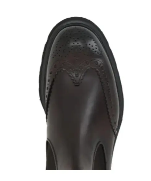 DOUCAL'S Triumph Chelsea Boots With Brogue Detailing - Black