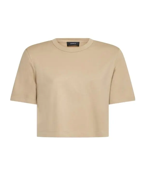Wardrobe.NYC Crew Neck Cropped T-shirt - Nude