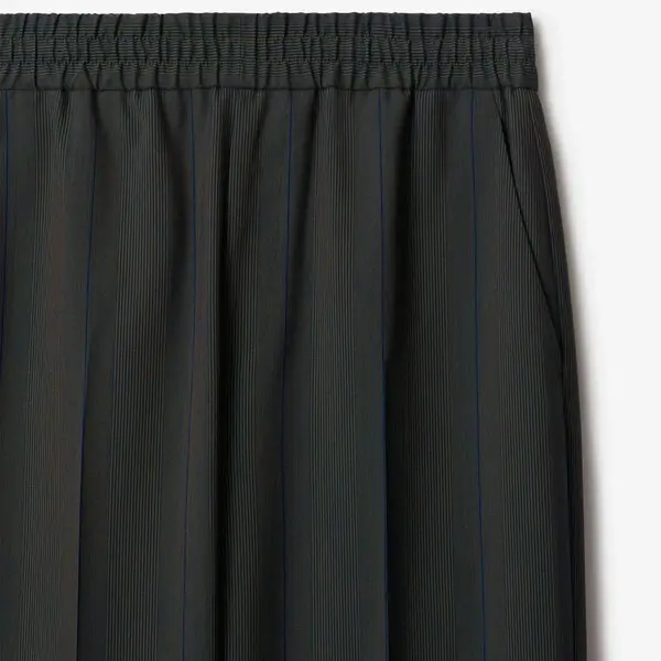 Burberry Striped Straight-leg Trousers - Black