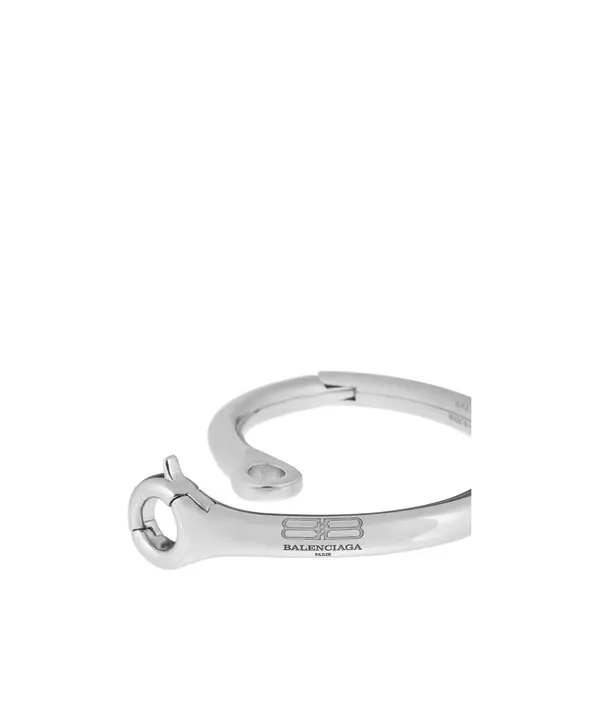 Balenciaga Logo Engraved Bangle Bracelet