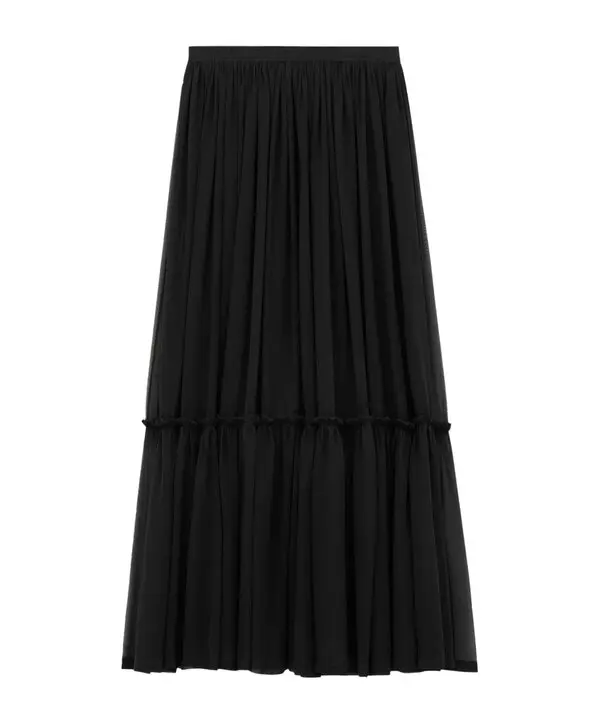 Saint Laurent Ruffled Skirt - Black