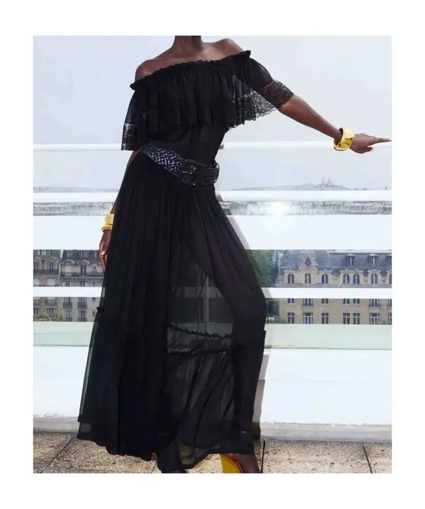 Saint Laurent Ruffled Skirt - Black